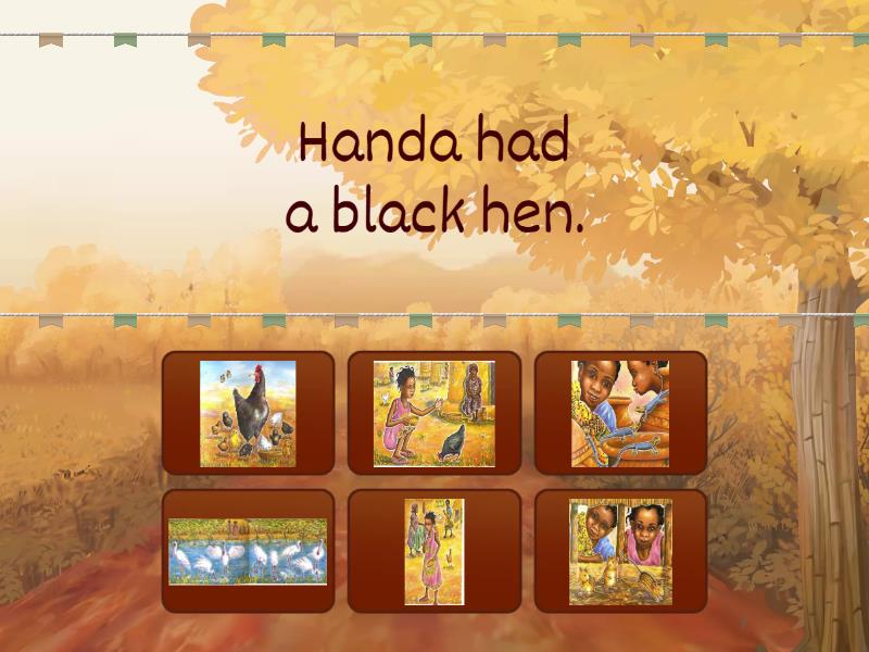 Handa's Hen picture & sentence match - Cada oveja con su pareja