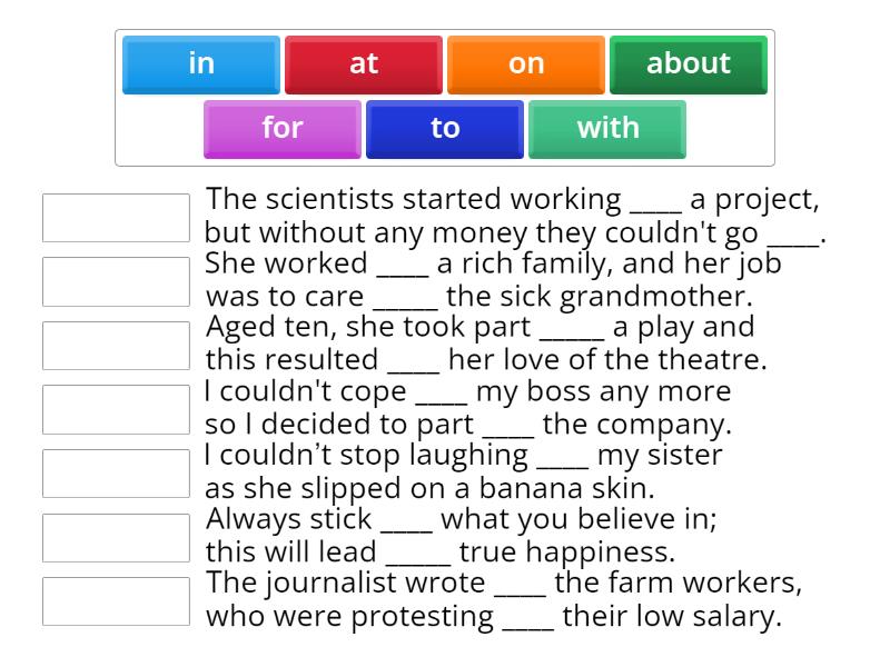 B1 U7 Verb phr practice - Match up