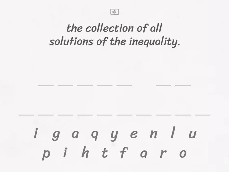 System of Linear Inequalities: Vocabulary - Spell the word