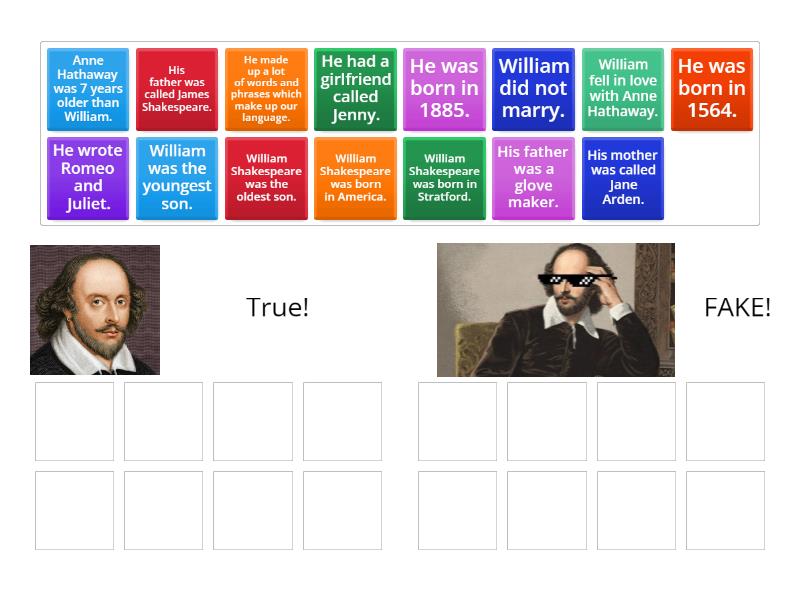 SHAKE OR FAKE? QUIZ - Group sort