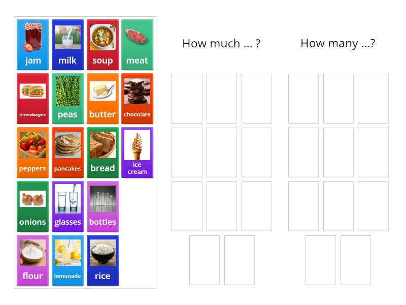How much/How many? - Group sort