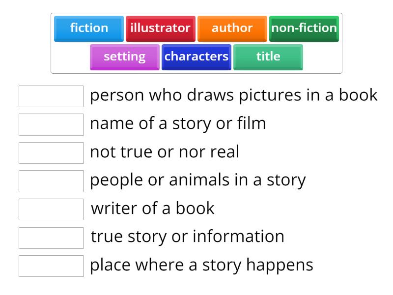 Narrative Vocabulary - Match up