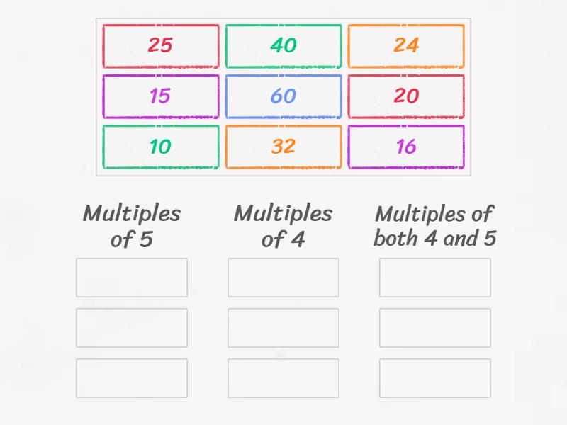 Common Multiples - Group sort
