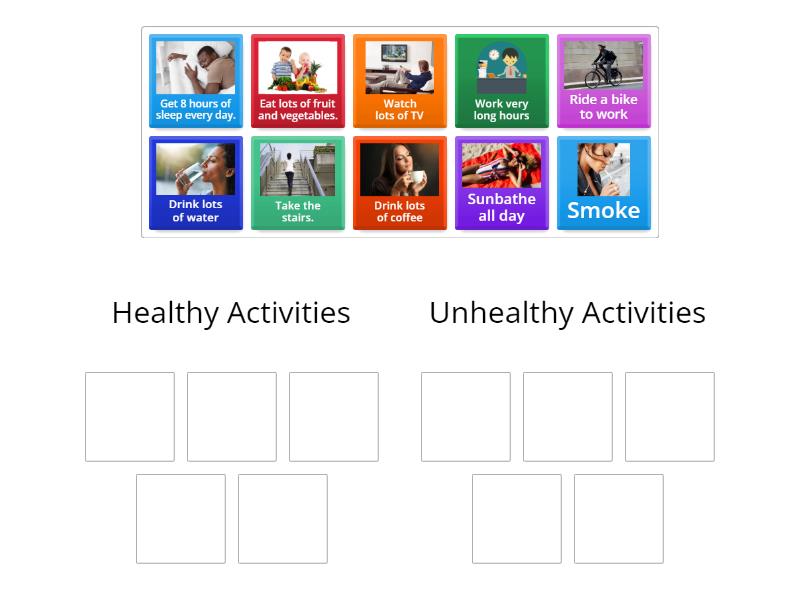 Healthy vs. Unhealthy Activities - Group sort