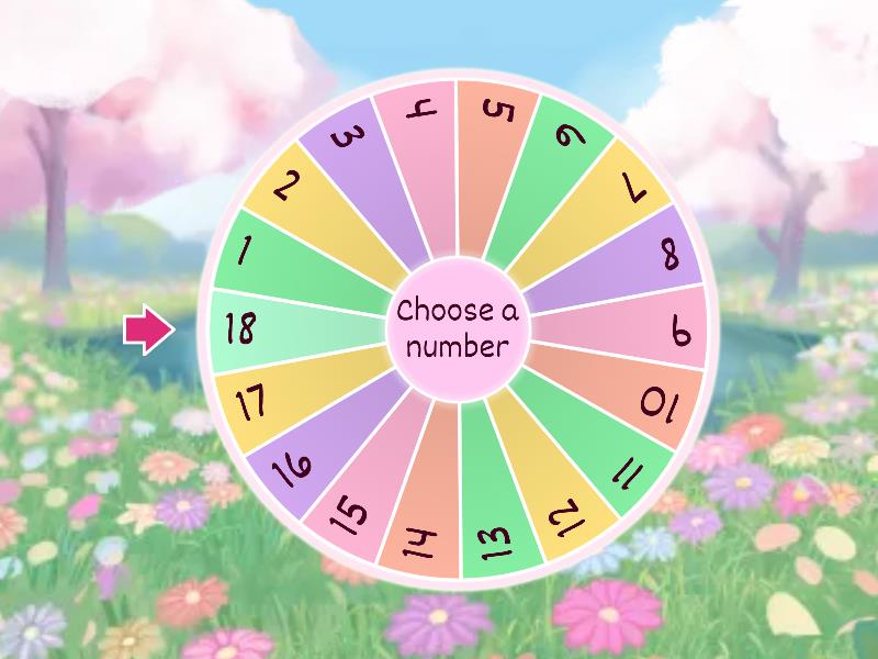 Numbers 1-18 - Spin the wheel