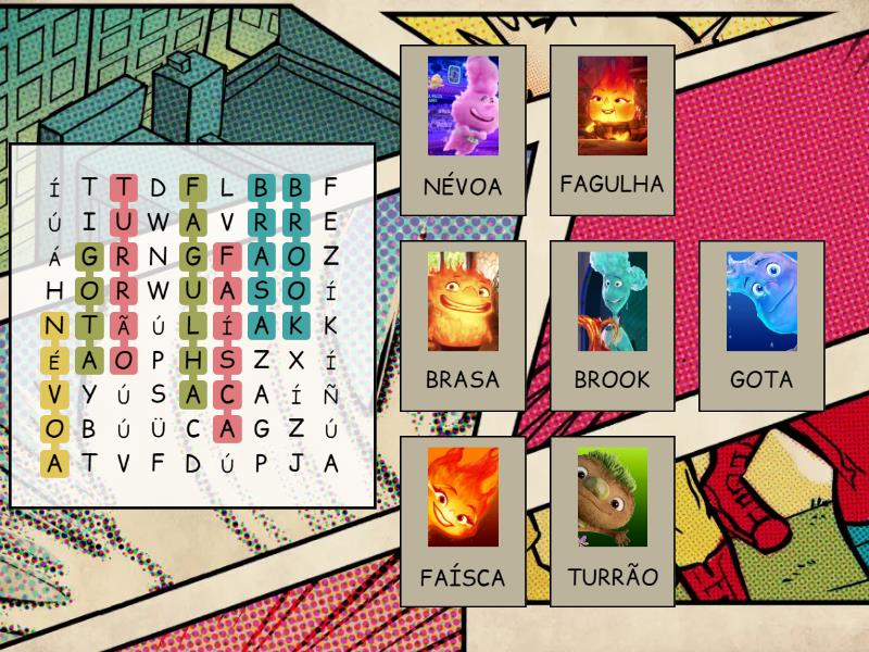 ELEMENTOS PERSONAGENS - Wordsearch