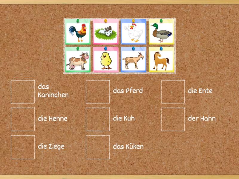 Die Tiere auf dem Bauernhof - Match up