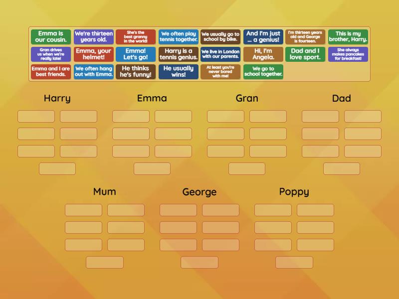 GG3 Unit 0 match characters and lines - Group sort