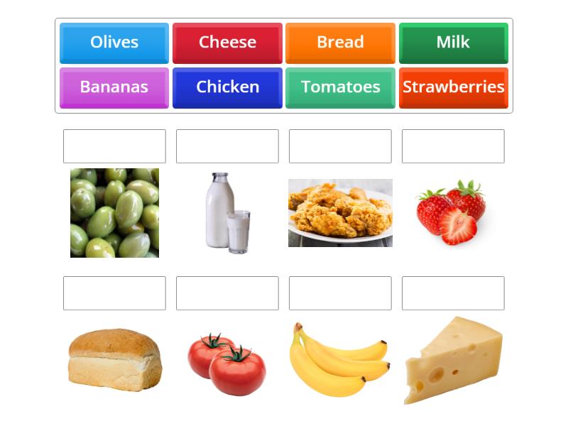Vocabulary - Food - Match up