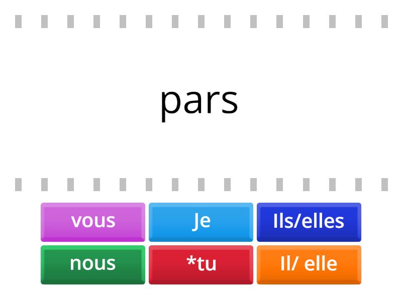 Le verbe "Partir" 2 - Find the match