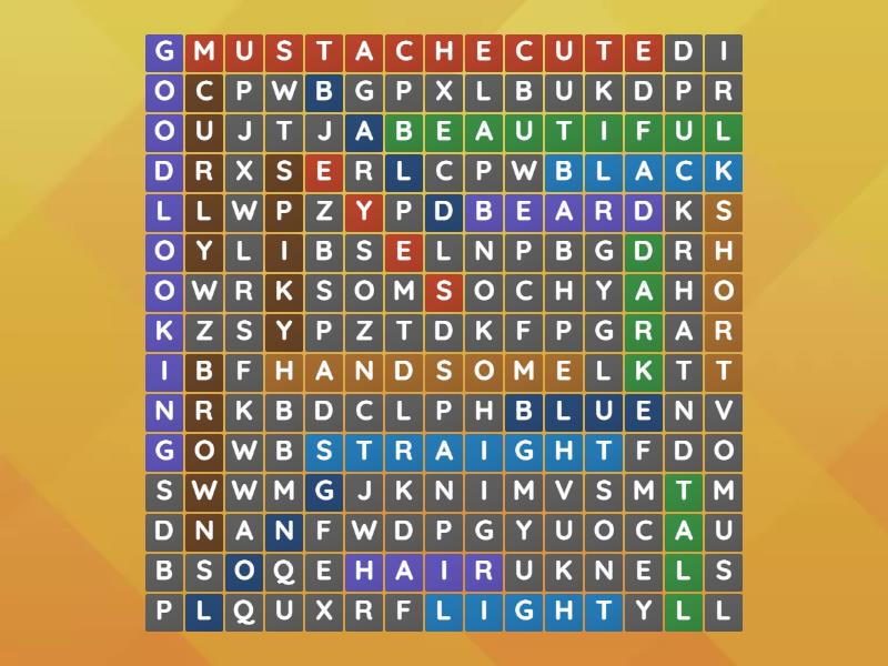 Physical Appearance - Wordsearch
