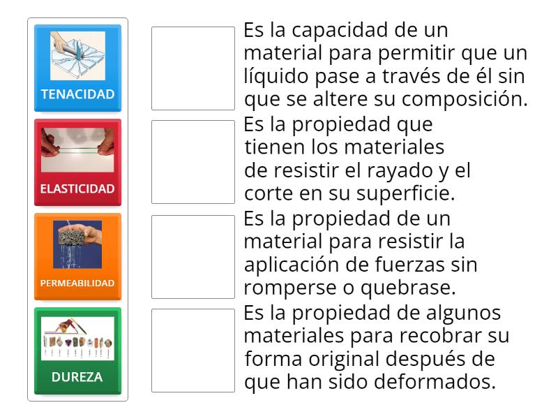 PROPIEDADES DE LOS MATERIALES - Match up