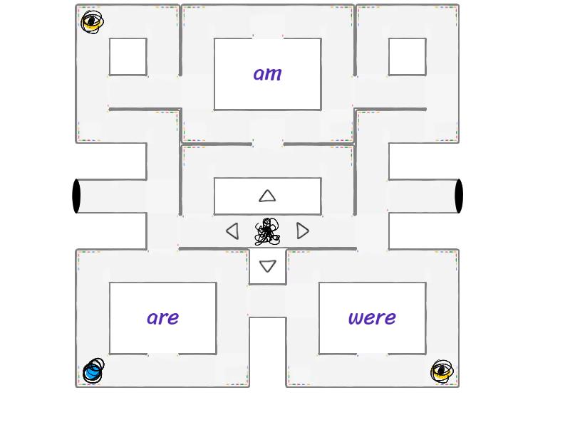 Present and Past progressive tense - Maze chase