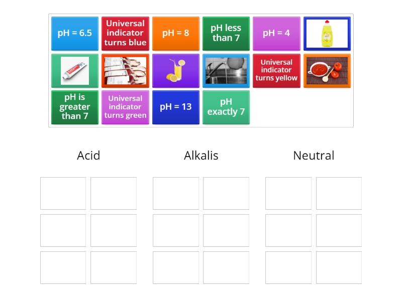 pH Scale N4 Revision - Group sort