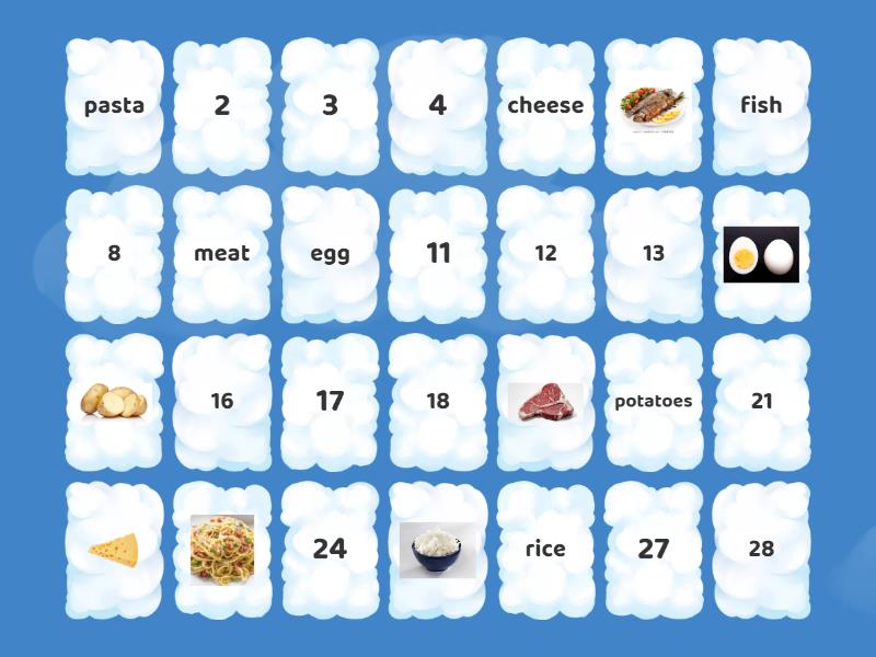 Food memory game - Matching pairs