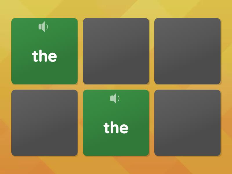 KG1 : Read & Match each sight word with the same one - Matching pairs