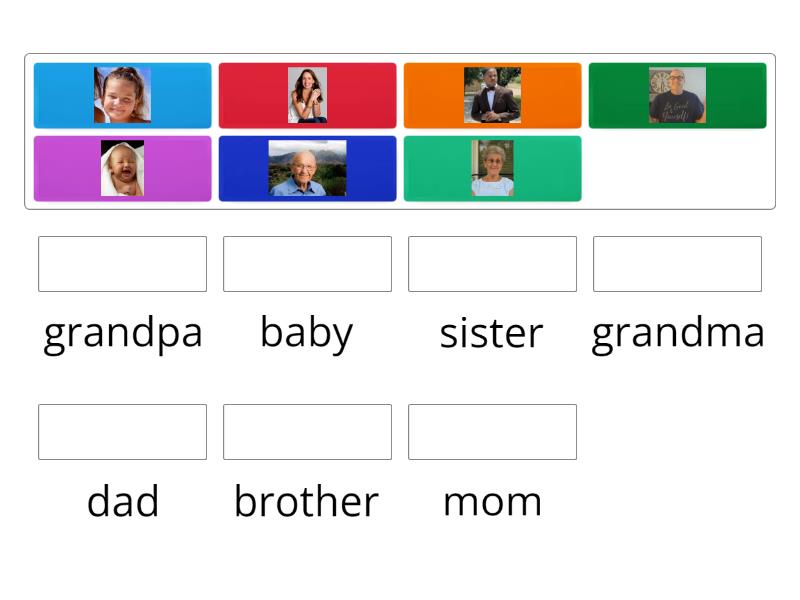 family members match game - Match up