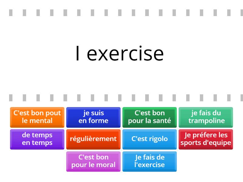 Health = la santé - Find the match