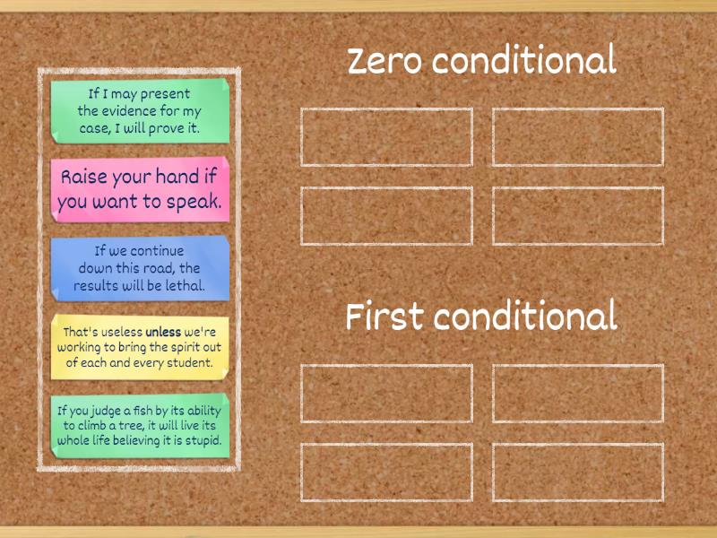 Zero and First conditionals - Group sort