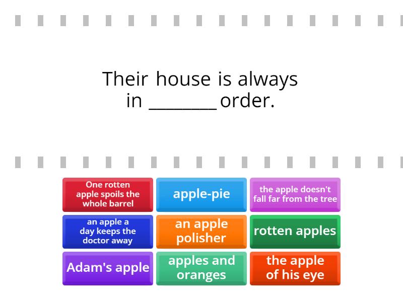 Apple idioms and phrases practice - Find the match