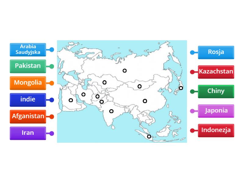Mapa Azji - Labelled diagram