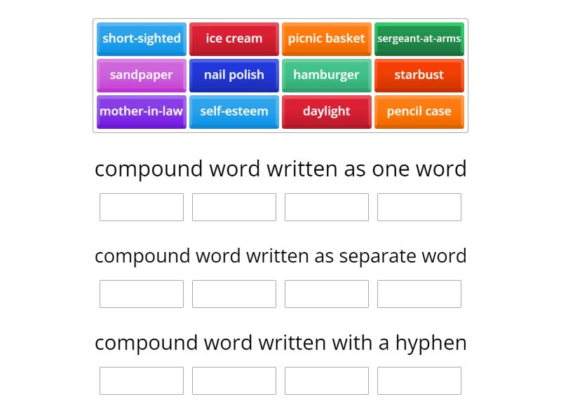 COMPOUND WORDS - Group sort