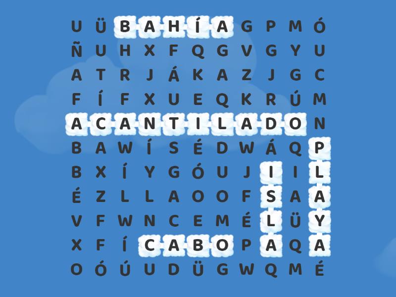 Paisajes de costa - Wordsearch