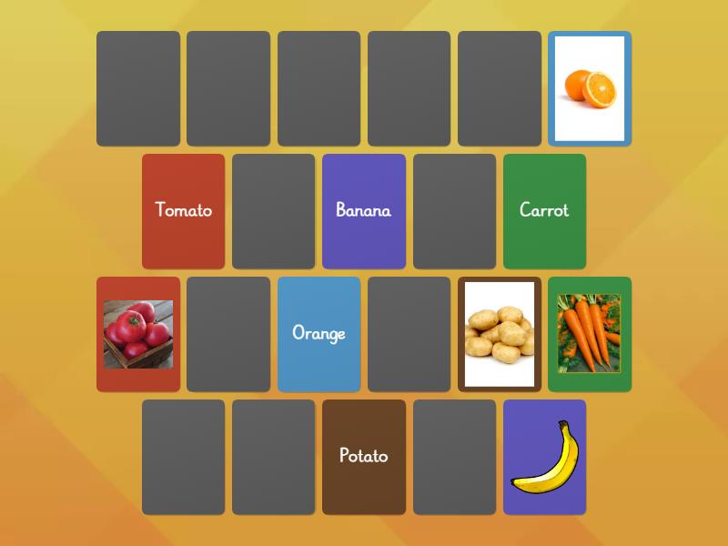 Fruits and Vegetables Memory Game - Parejas