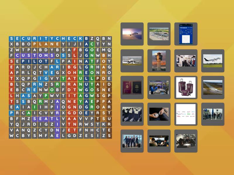 Airport Vocabulary (Wordsearch) - Sopa de letras
