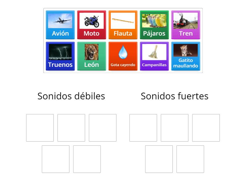 Cualidades del sonido: Intensidad - Group sort