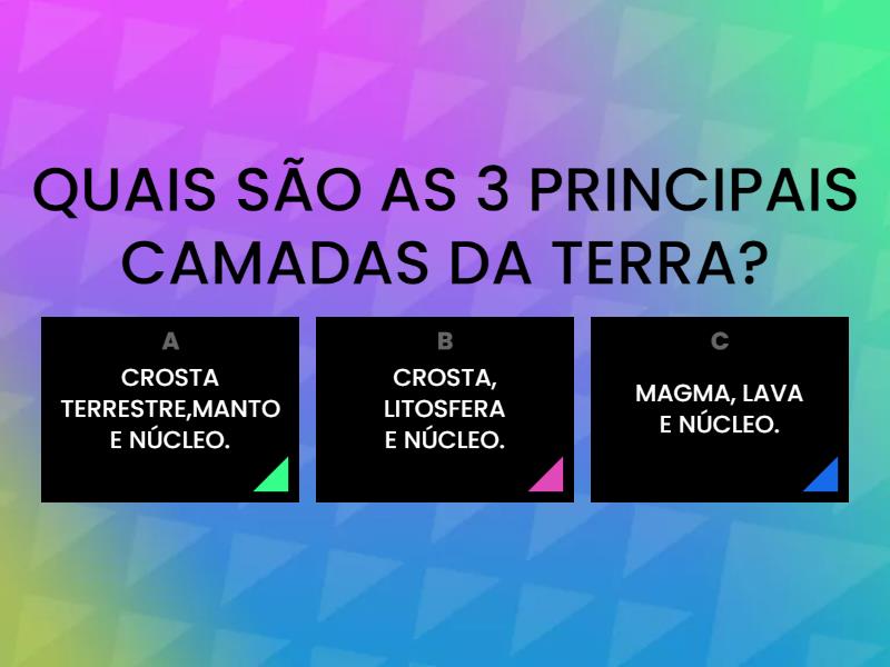 CONHECENDO A TERRA - 6º ANO - Cuestionario