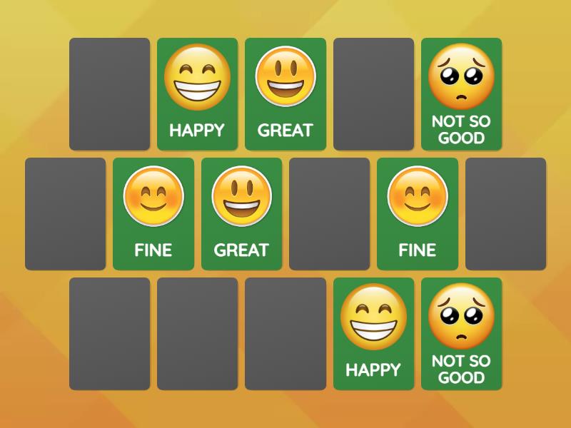 CSI #3 GRADE - EMOTIONS MEMORY GAME - Matching pairs