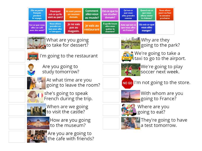 Verbe aller / Sentences - Match up
