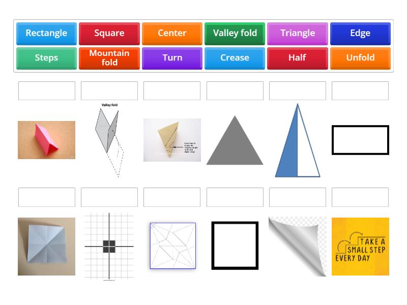 Origami vocabulary - Match up