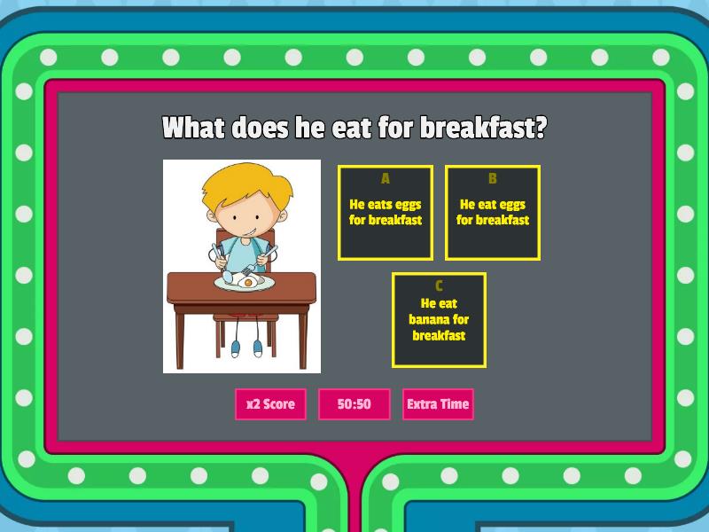 what do you eat for breakfast game - Gameshow quiz