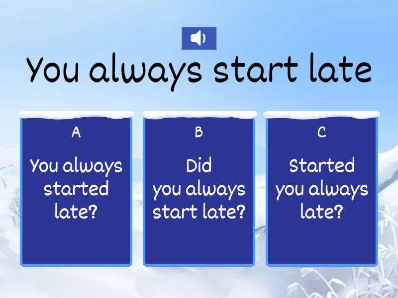 Past simple, INTERROGATIVE form - Quiz