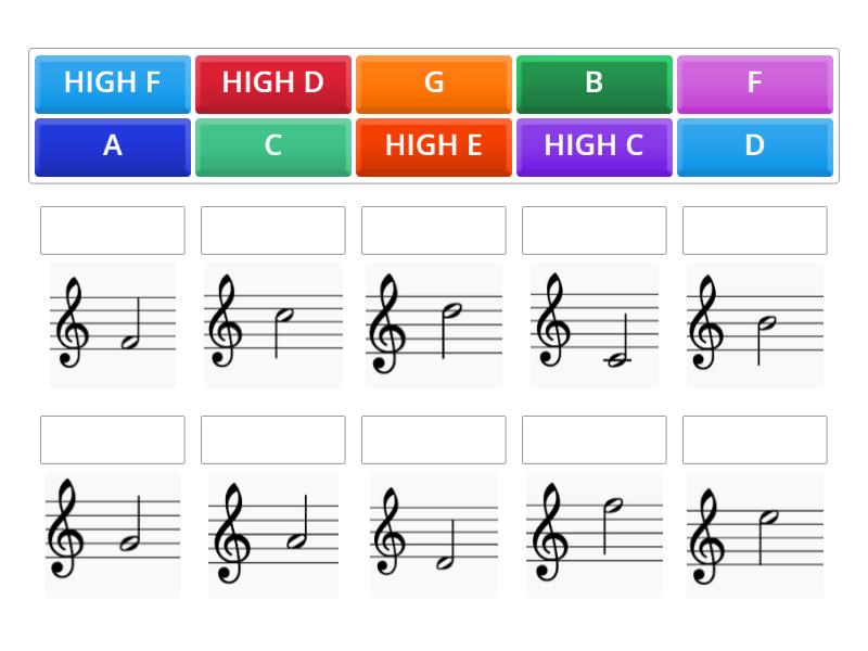 Treble clef notes - Match up