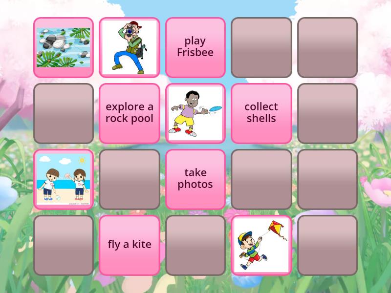 Beach Activities - MEMORY GAME! - Matching pairs