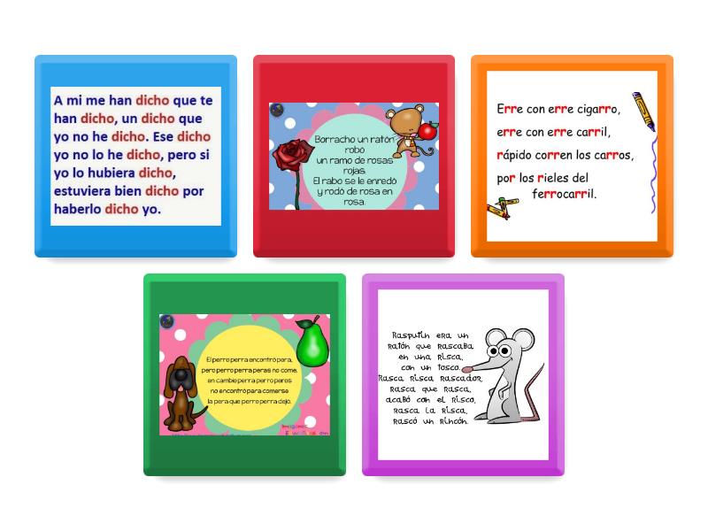 Trabalenguas con /r/ - Fichas giratorias