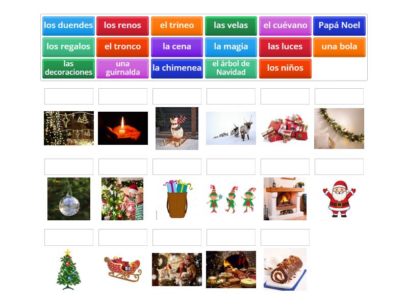 Vocabulario de Navidad - Match up