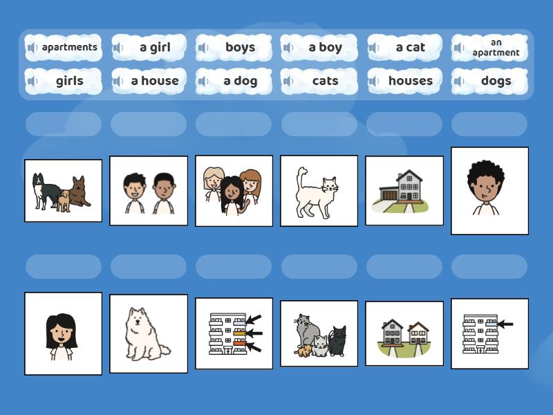 (Easy Grammar) Singular and Plural Nouns Vocabulary Part 1- Matching ...