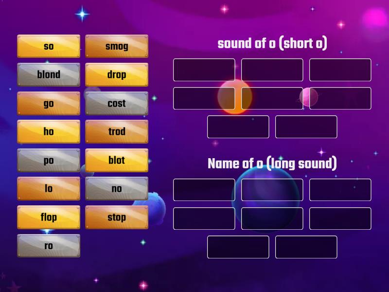short o vs long o - Group sort