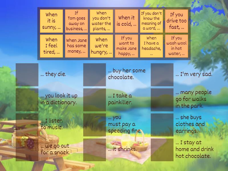 Zero conditional - Une las parejas