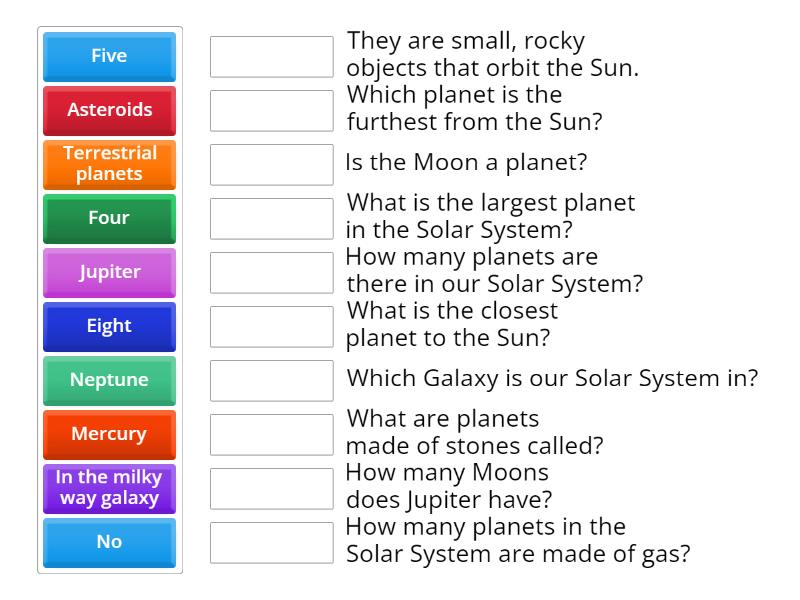 Solar System - Match up