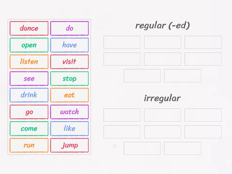 regular/irregular - Group sort
