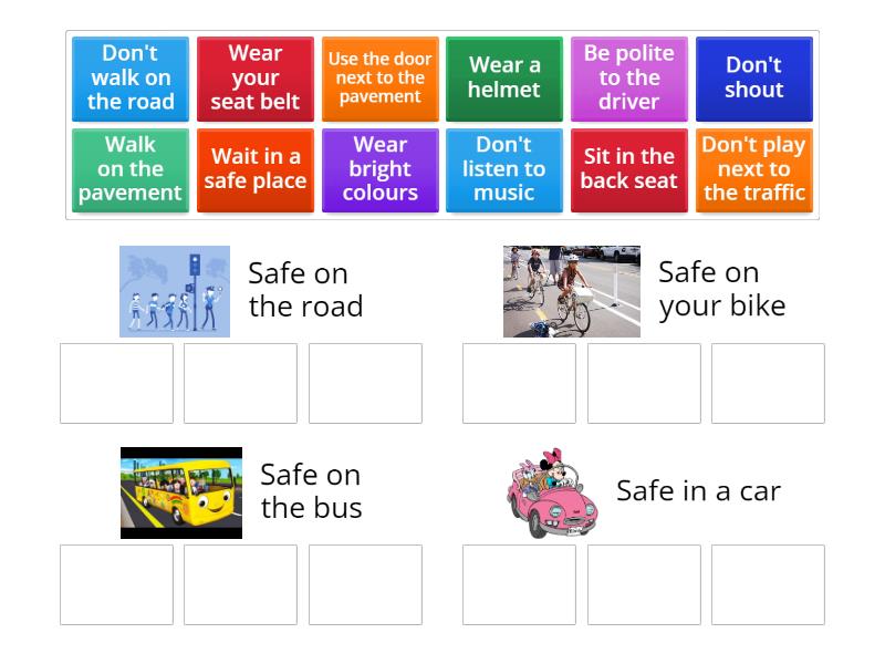 Academy Stars 2 Unit 6 Safety rules - Group sort