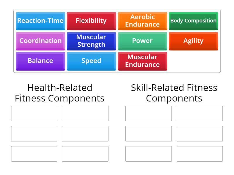 Health and Skill Related Fitness Components - Group sort