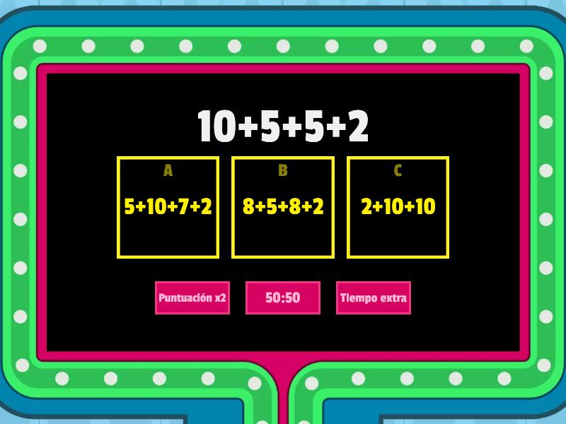 Propiedades de la suma - Game show de TV