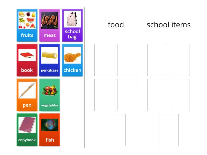 classify the words into 2 groups - Group sort