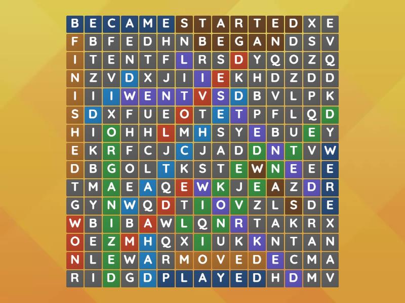 REGULAR AND IRREGULAR VERBS (On the pulse 2 - U2) - Wordsearch